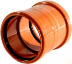 160mm Underground Drain Coupling D/S - www.drainagefittings.co.uk