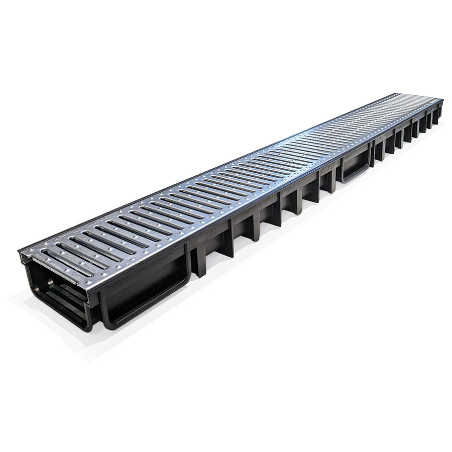 4All Shallow Channel x 1m Galvanised Grating - www.drainagefittings.co.uk