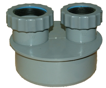 110mm Double Waste Adaptor 32mm/40mm - www.drainagefittings.co.uk